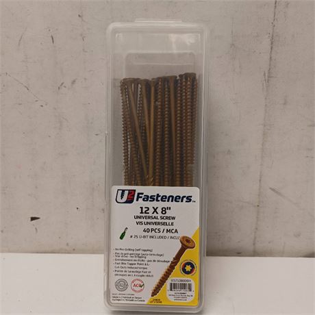 Events Viewbid - U2 Fasteners Universal Screws # 12 x 8" , 40Pcs