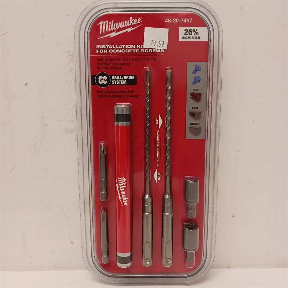 Events Viewbid - Milwaukee 7Pc. Installation Kit For Concrete Screws ...