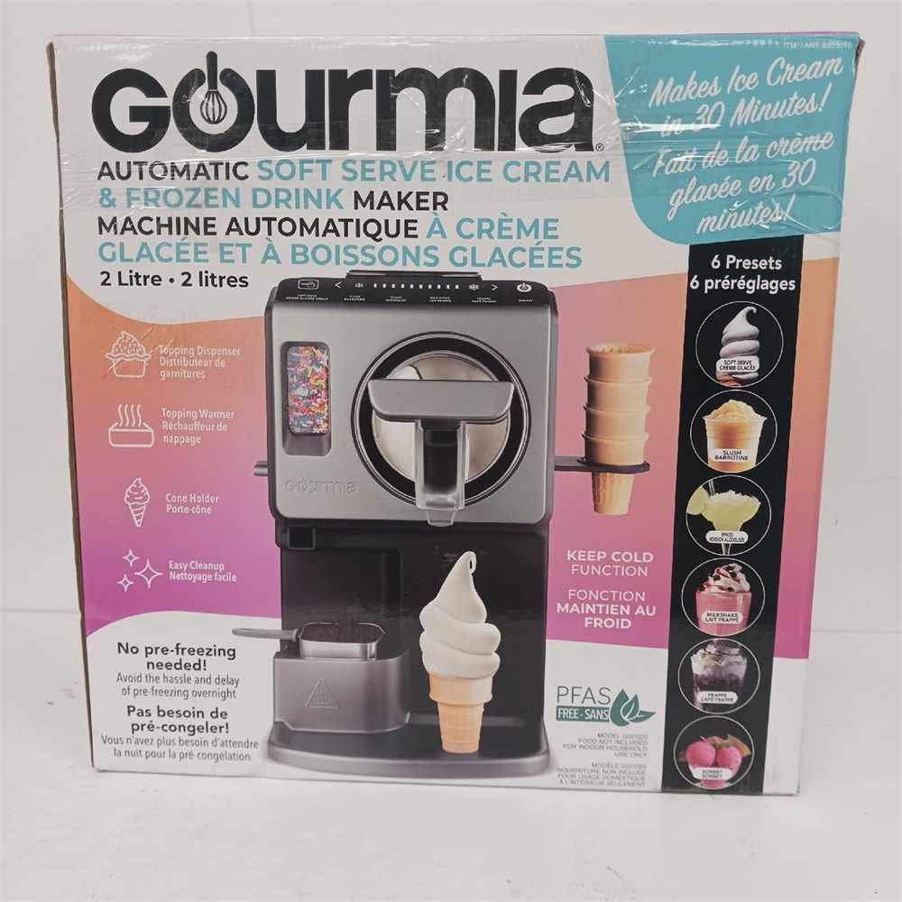 Events Viewbid - Gourmia Automatic Soft Serve Ice Cream & Frozen Drink ...
