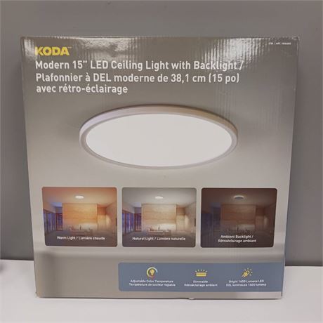 Events Viewbid - Koda Modern 15" LED Ceiling Light with Backlight- SEE DESC