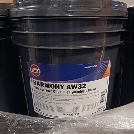 Events Viewbid - Bucket of Gulf Harmony AW32 Clear Hydraulic Oil 18.9L