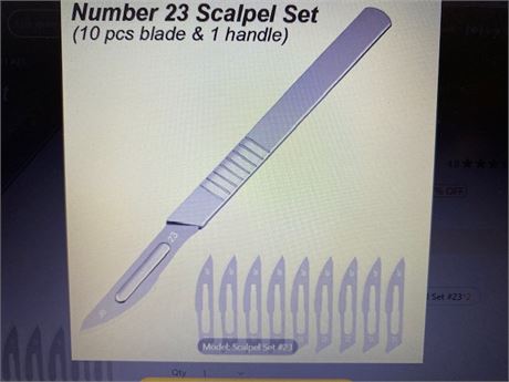 Events Viewbid - Scalpel Blade set - Size: # 23 - Includes: 1 Handle ...