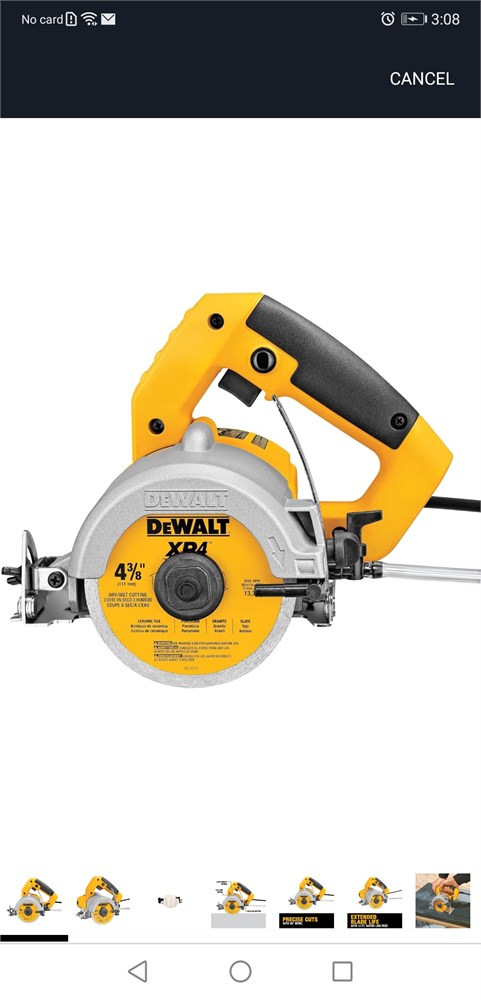 Events Viewbid - DEWALT Wet Tile Saw, Masonry, 4-3/8-Inch (DWC860W)