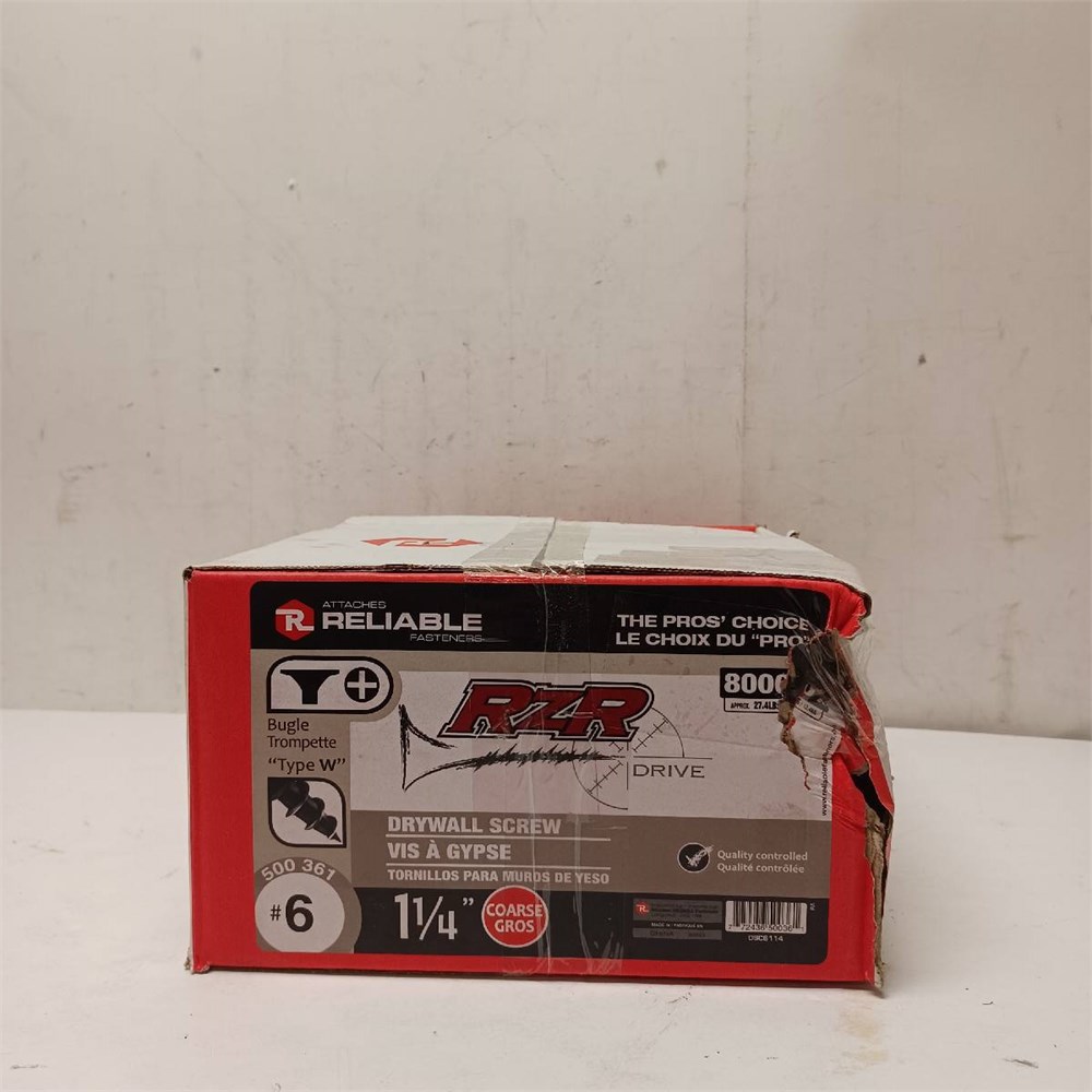 Events Viewbid - Box of Relaible Coarse Drywall Screws # 6 x 1-1/4 ...