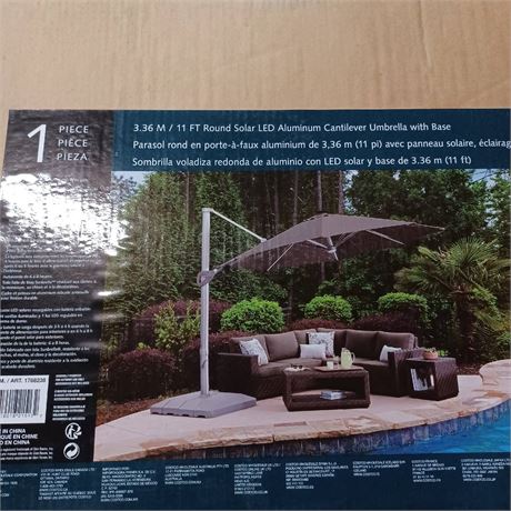 Events Viewbid - Seasons Sentry 11 FT Round Solar LED Aluminum ...