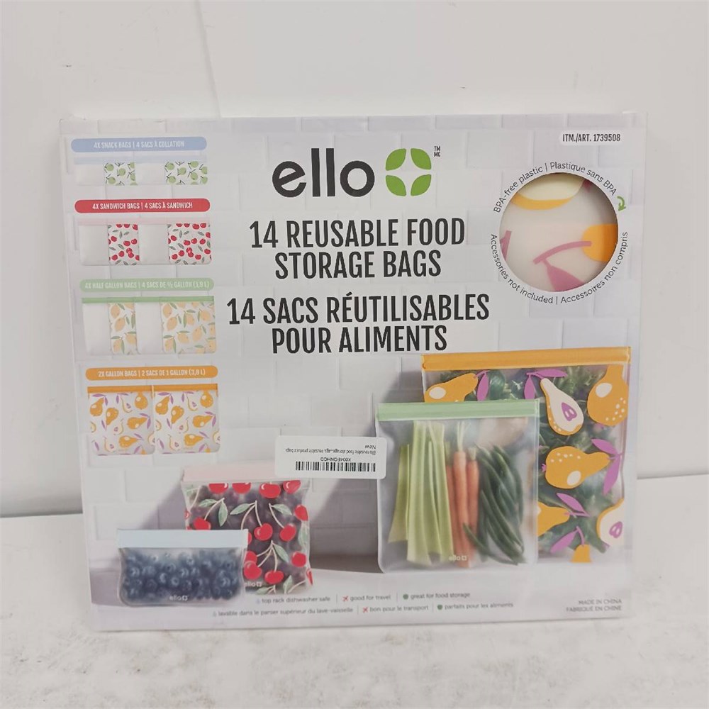 Events Viewbid - Ello 14 Reusable Food Storage Bags