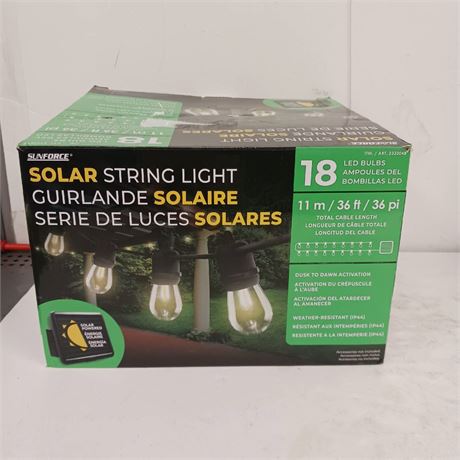 Events Viewbid - Sunforce Solar String Lights 18 LED Bulbs 36ft-SEE DESC