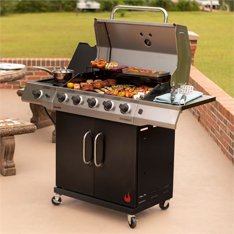 Events Viewbid - Propane bbq grill with 5 burners 52000 btu stainless steel