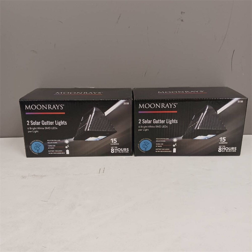 Events Viewbid - Lot Of 2- Moonrays 2 Solar Gutter Lights 6 Bright ...