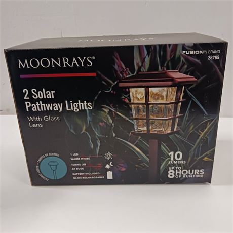 Events Viewbid - Moonrays 2 Solar Pathway Lights With Glass Lens