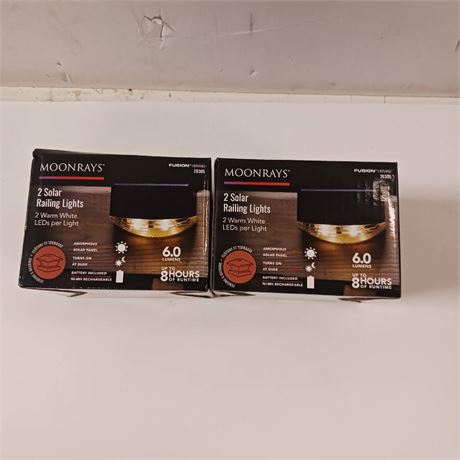 Events Viewbid - Lot Of 2- Moonrays 2 Solar Railing Lights 2 Warm White ...
