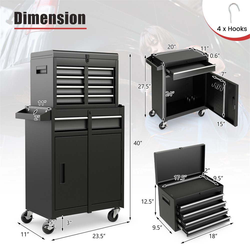 Events Viewbid - 40.5``Tall Tool Chest and Cabinet with 5 Sliding ...