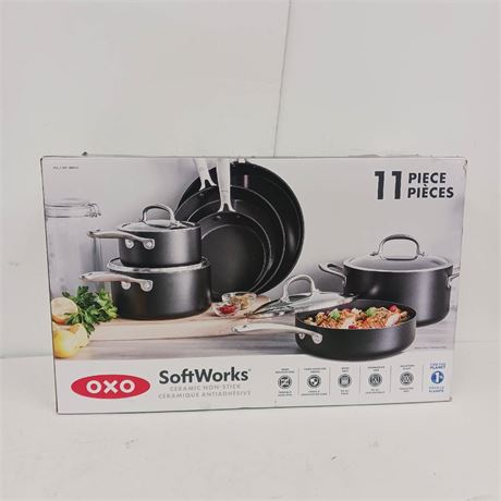 Events Viewbid - OXO 9 Piece Softworks Non-Stick Cookware Set-SEE DESC