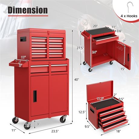 Events Viewbid - 40`` Tall, Tool Chest and Cabinet with 5 Sliding ...