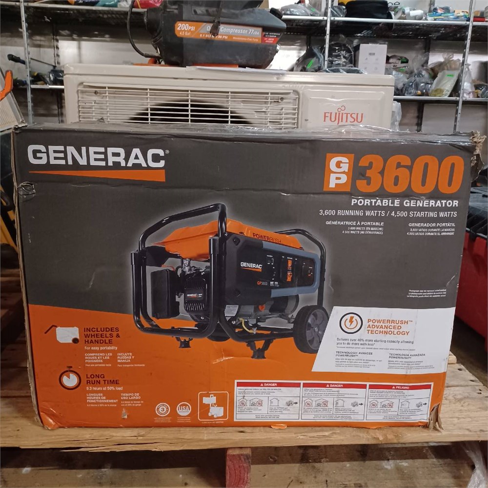 Events Viewbid - Generac GP 3600 Portable Generator 3600 Running Watts ...