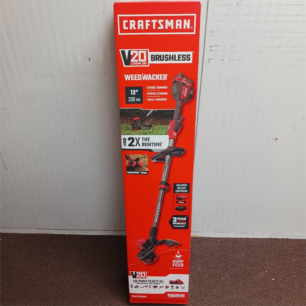 Events Viewbid - Craftsman 20v Brushless Weed Wacker 13" String Trimmer ...